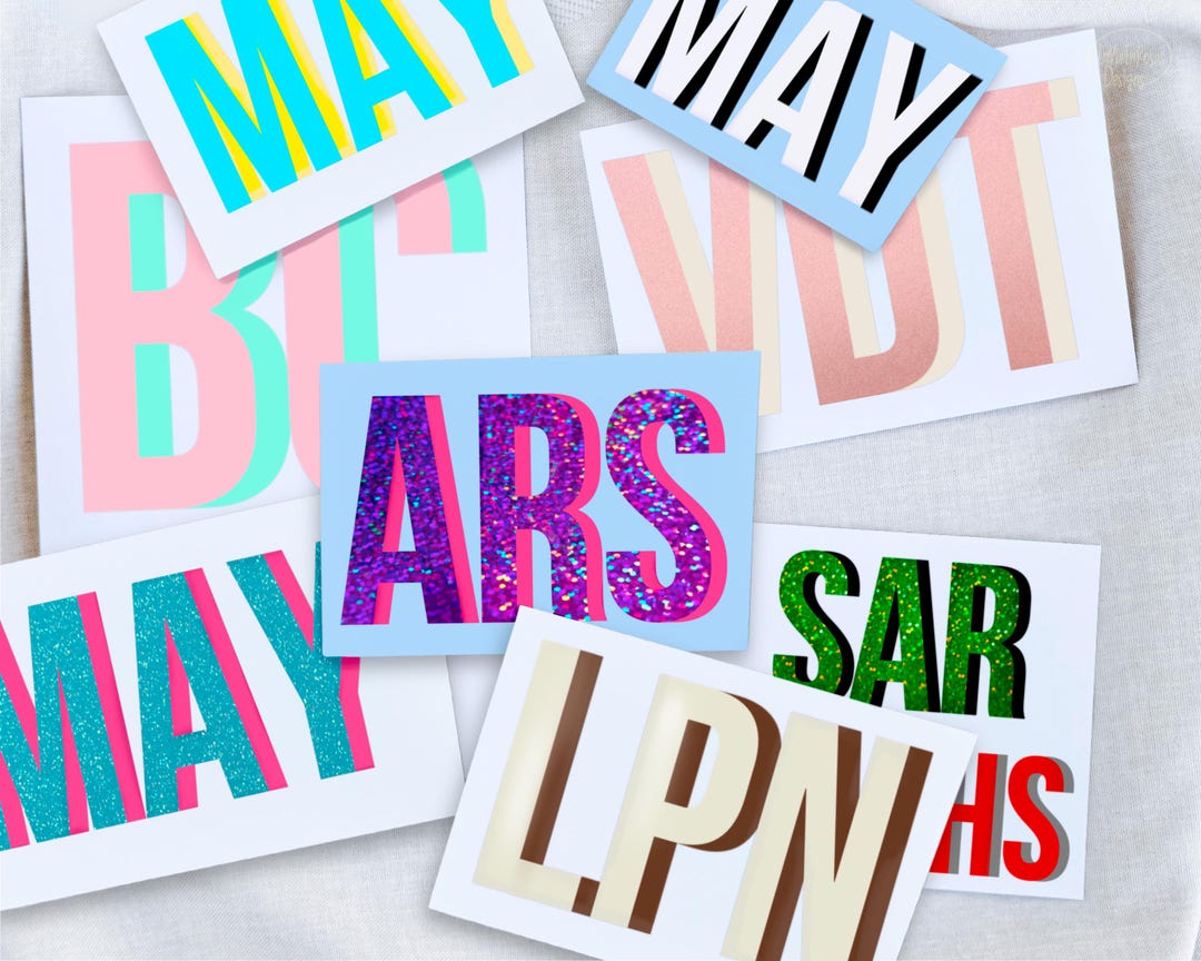 Shadow Monogram Decal - Monogram Sticker - Monogram Decals - Layered ...