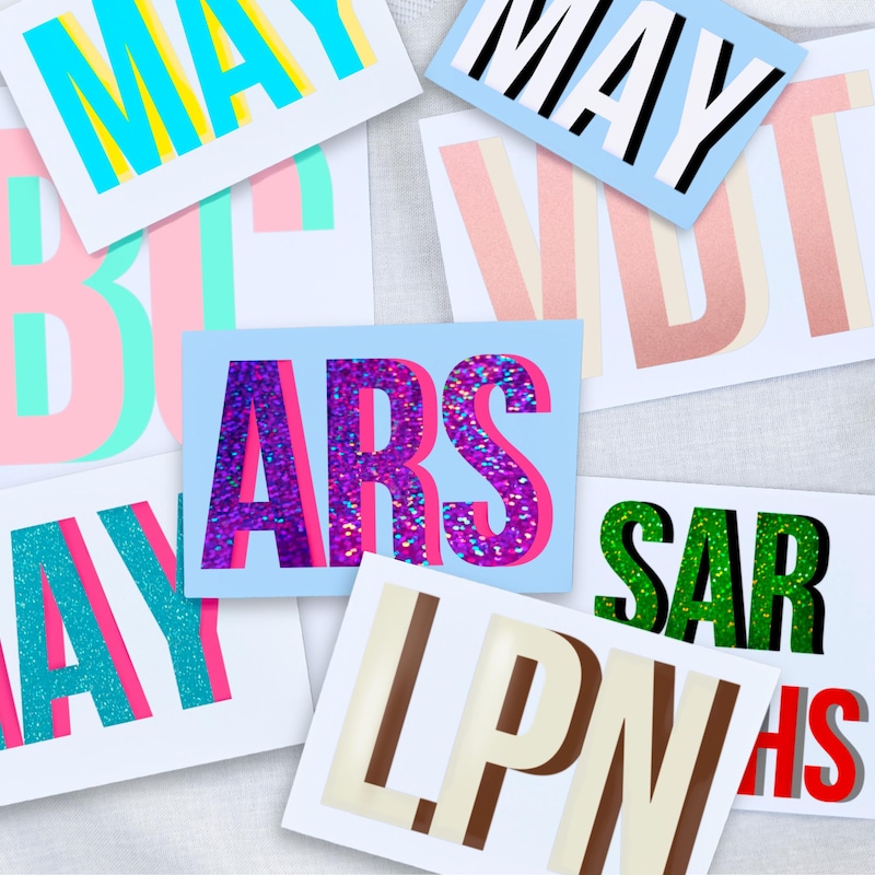 Monogram Sticker - Etsy