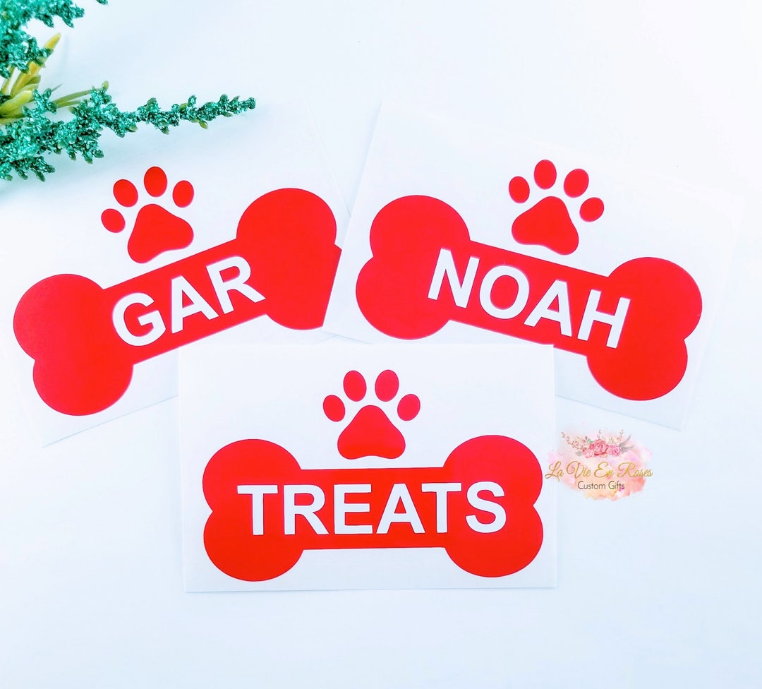 Dog Bone Bowl Decal Dog Name Sticker Dog Lover Gift Ideas Dog Food ...