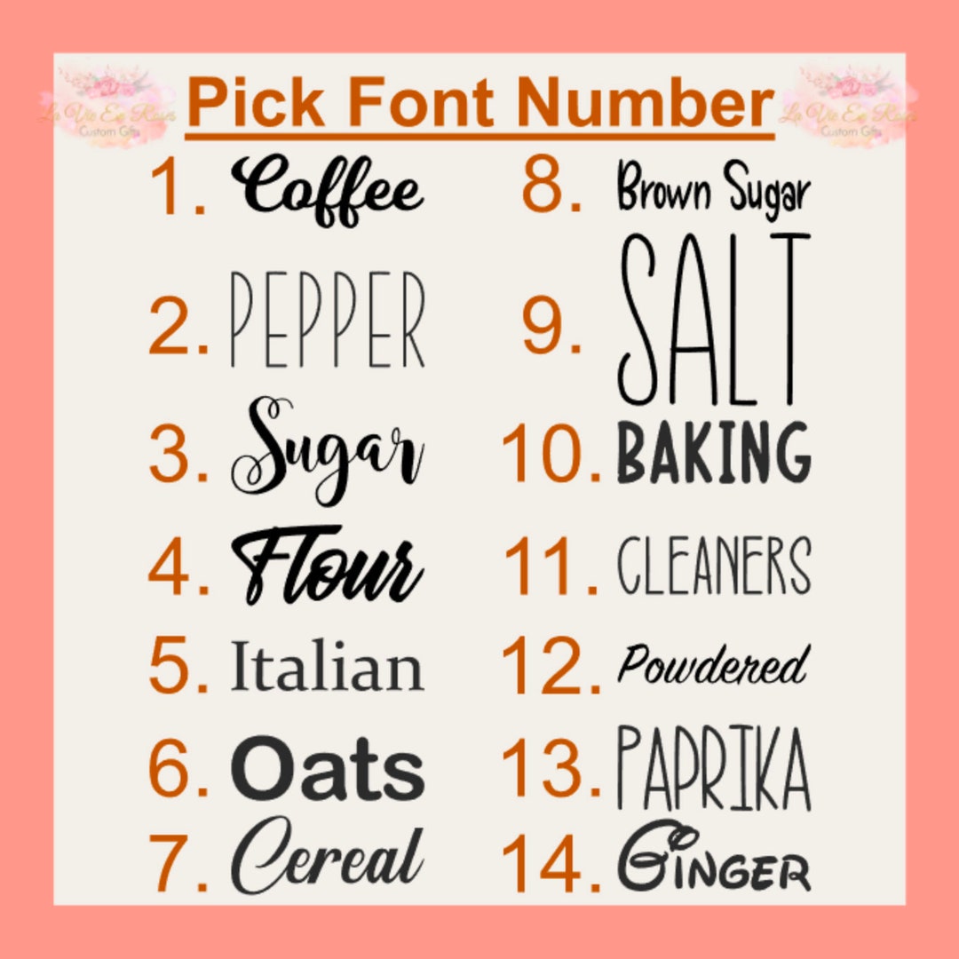 Pantry Labels, Flour and Sugar, Canister Labels, Custom Decal, Home ...