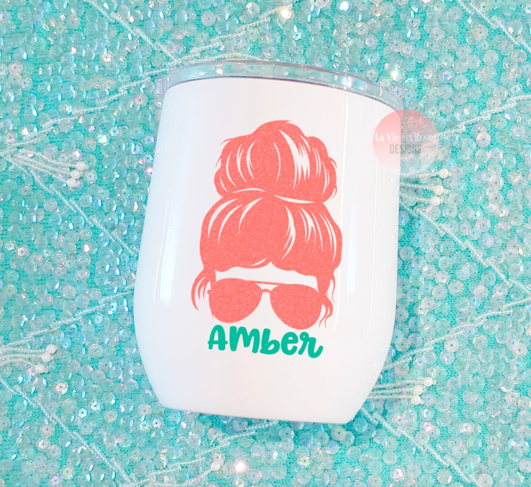 Messy Bun, Sticker, Name Decal, Car Decal, Sticker, Mom, Tumbler Decal ...