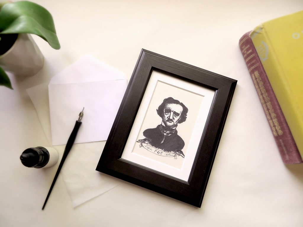 Inked Art Pen & Marker Drawing of Edgar Allen Poe Art PRINT - Etsy