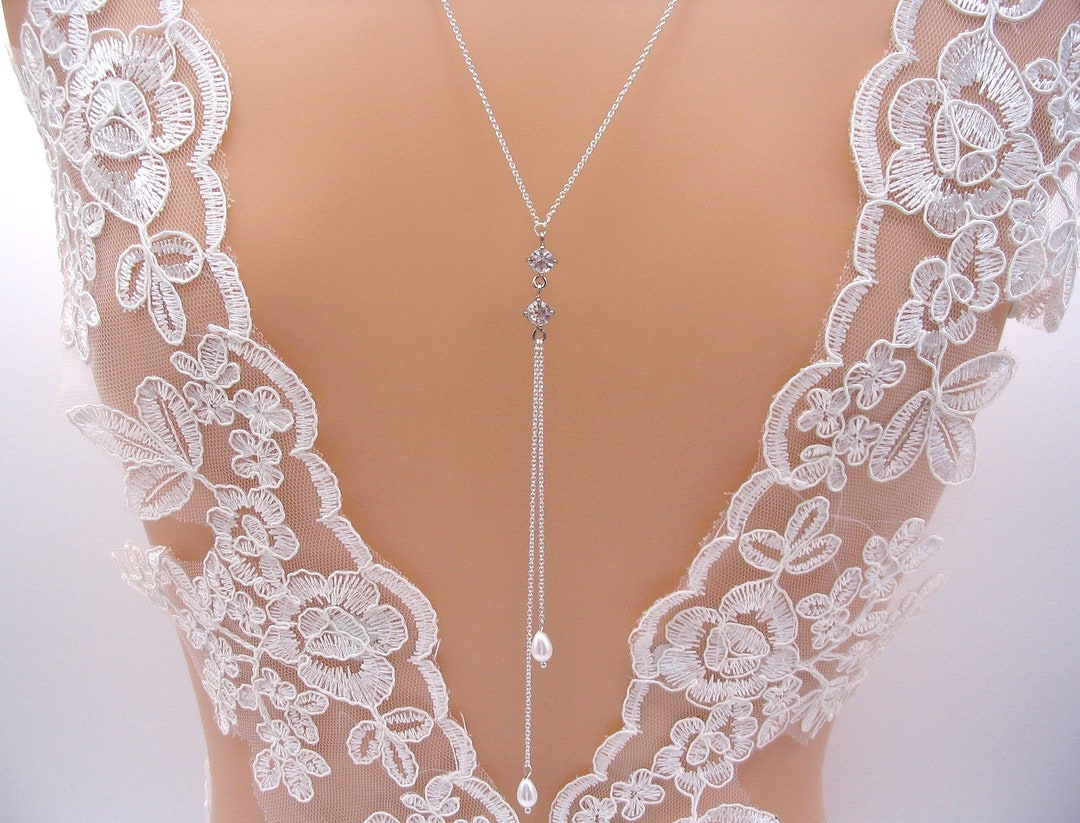 Backless Bridal Necklace, Bohemian Wedding Jewelry, Bridal Necklace ...