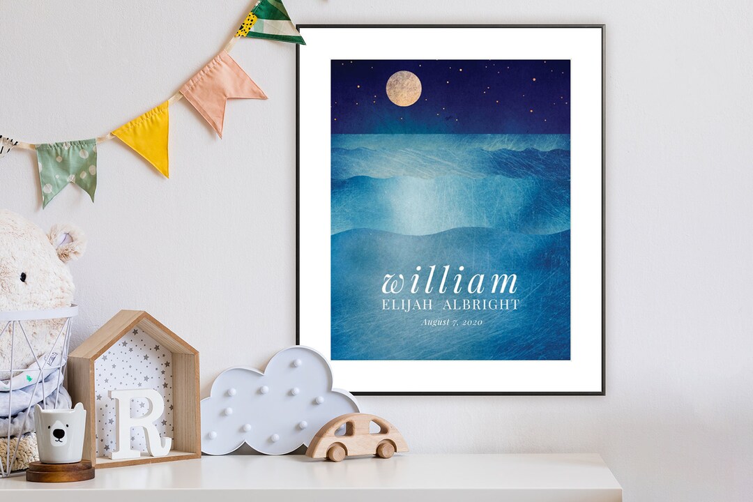 Baby Art Hebrew Naming Certificate Birth Announcement Custom Art Full ...