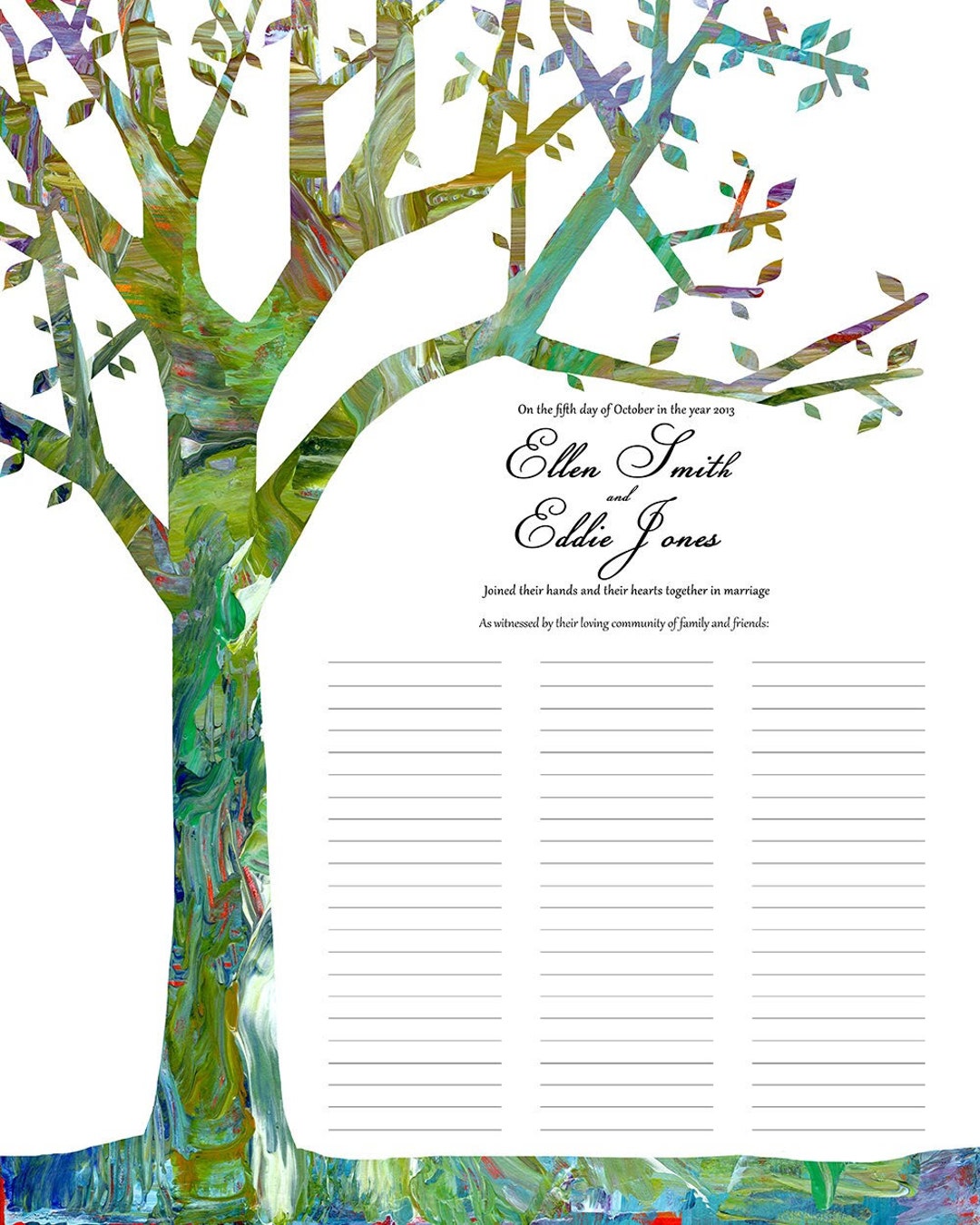 Wedding Certificate Tree Quaker Marriage Certificate Tree of Life ...