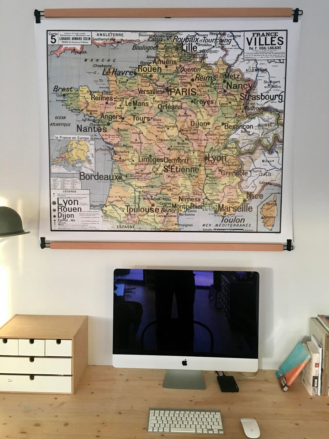 Reproduction of Old School Map N 5 France Villes by Vidal - Etsy UK
