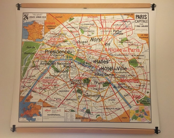 1933 Vintage Map of France. Antique Historical Map. Encyclopedia ...