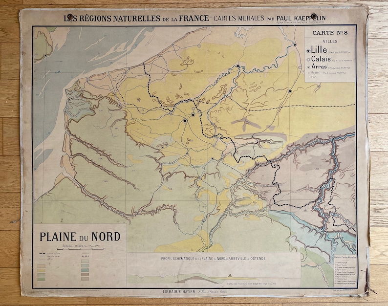 Unique Beautiful Old Map N 8 Northern Plain Patinated and - Etsy