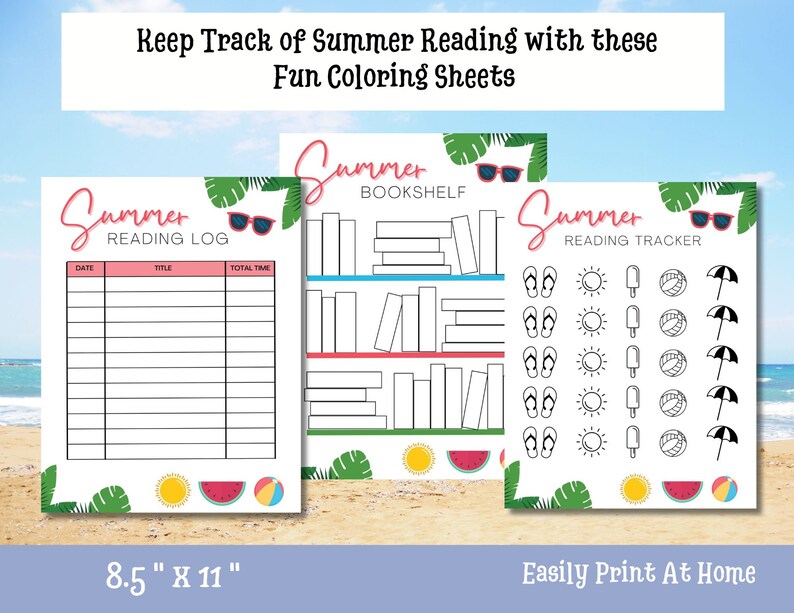 Adorable Summer Reading Bundle - Printable Pdfs - Reading Log ...