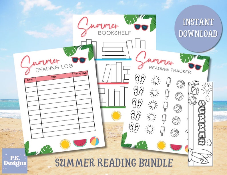 Adorable Summer Reading Bundle - Printable Pdfs - Reading Log ...