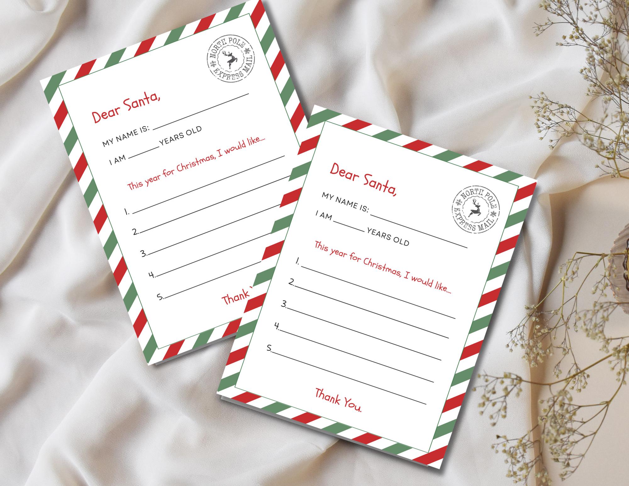 Printable Santa Wish List for Christmas | 8.5x11 Print-at-home - Etsy