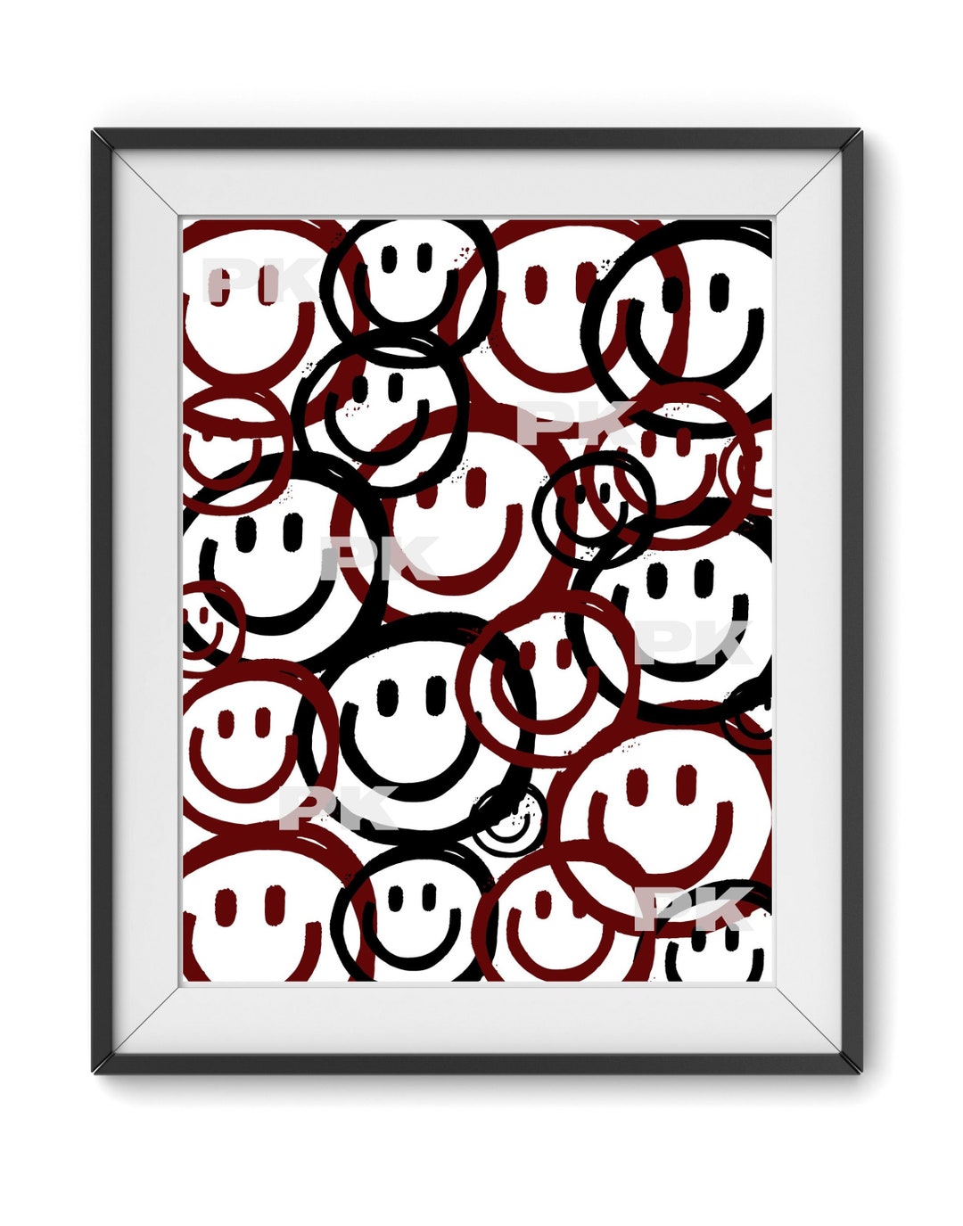 Instant Download Gamecocks Smiley Faces Wall Art USC Overlapping Design ...