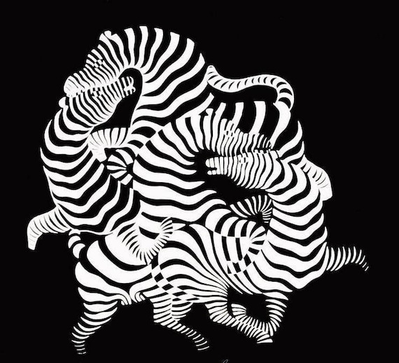 Op Art Victor Vasarely Zebra Kinetische Zebras Und Optische Linien:
