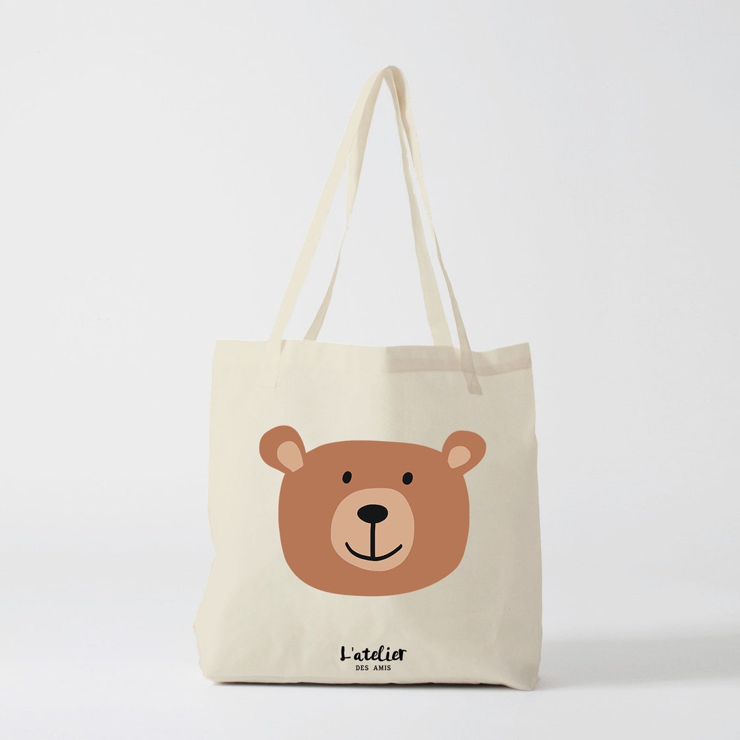 X278Y Tote Bag Teddy Bear, Canvas Bag, Cotton Bag, Shopping Bag, Custom ...