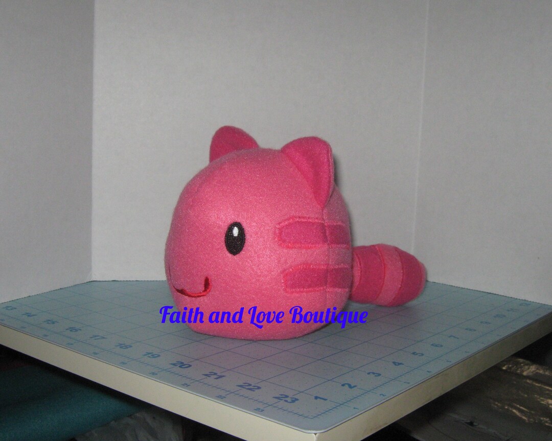 Slime Rancher Inspired Custom Pink Tabby Plush/ Pink Tabby Largo Plush ...