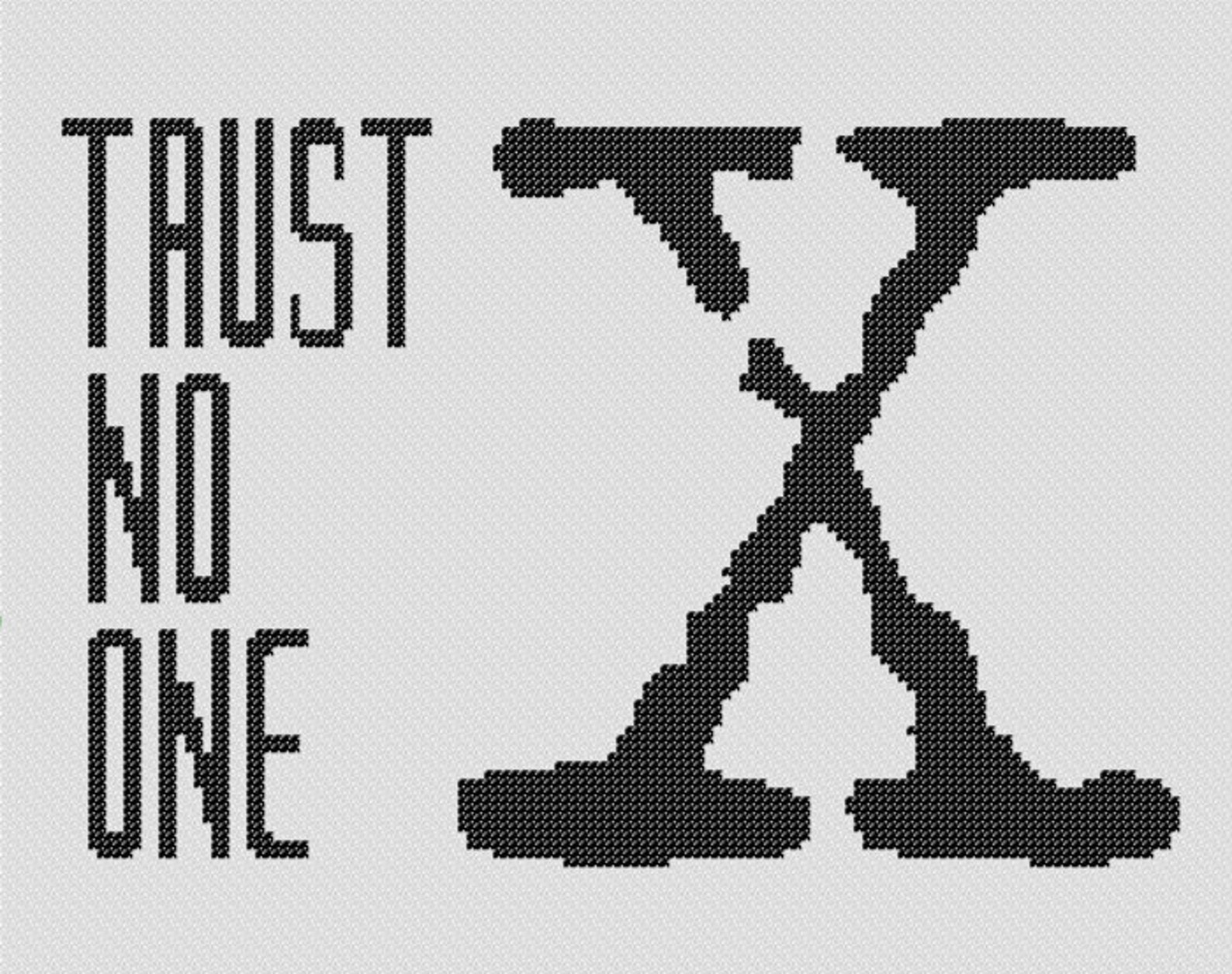 X-files Trust No One Cross Stitch Pattern - Etsy