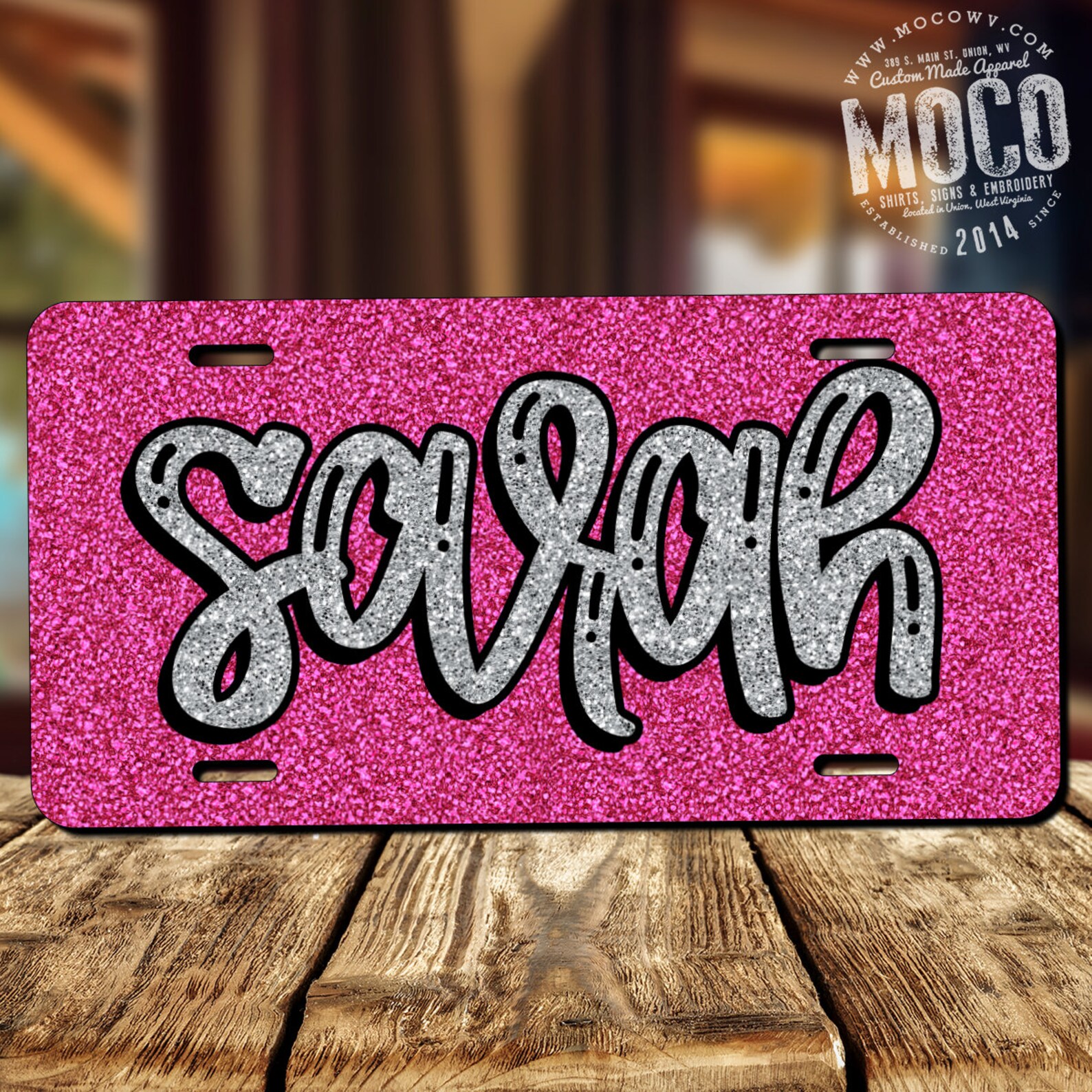 Personalized Pink GLITTER LIKE License Plate - Etsy