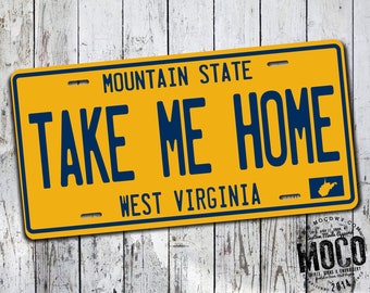 WV West Virginia Custom License Plate Custom Car Tag - Etsy
