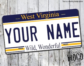 WV West Virginia Custom License Plate Custom Car Tag New River Almost ...