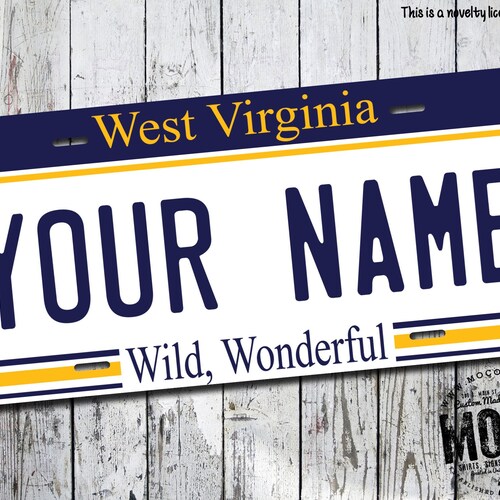 Custom West Virginia License Plate - Etsy