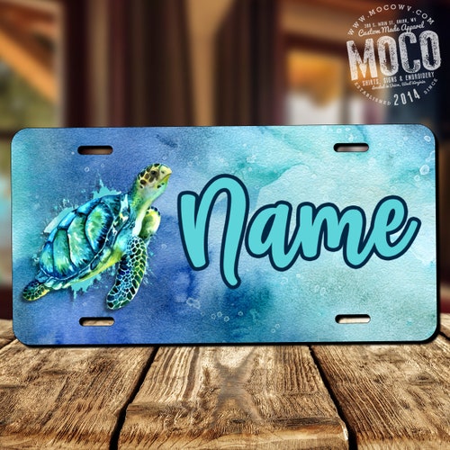 Monogram Turtle License Plate Sea Turtle License Plate - Etsy