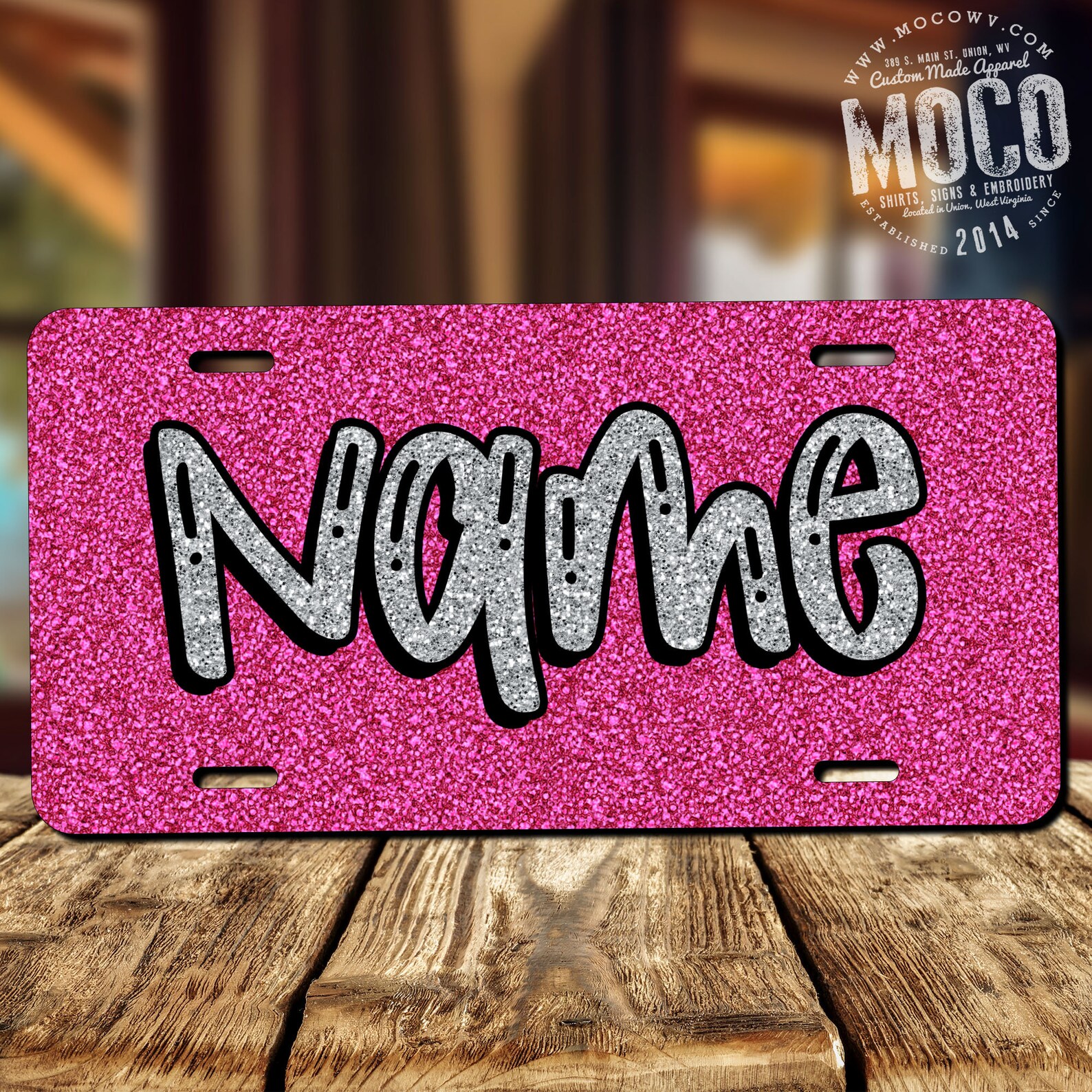 Personalized Pink GLITTER LIKE License Plate | Etsy