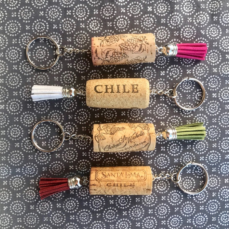 Wine Cork Keychain - Etsy
