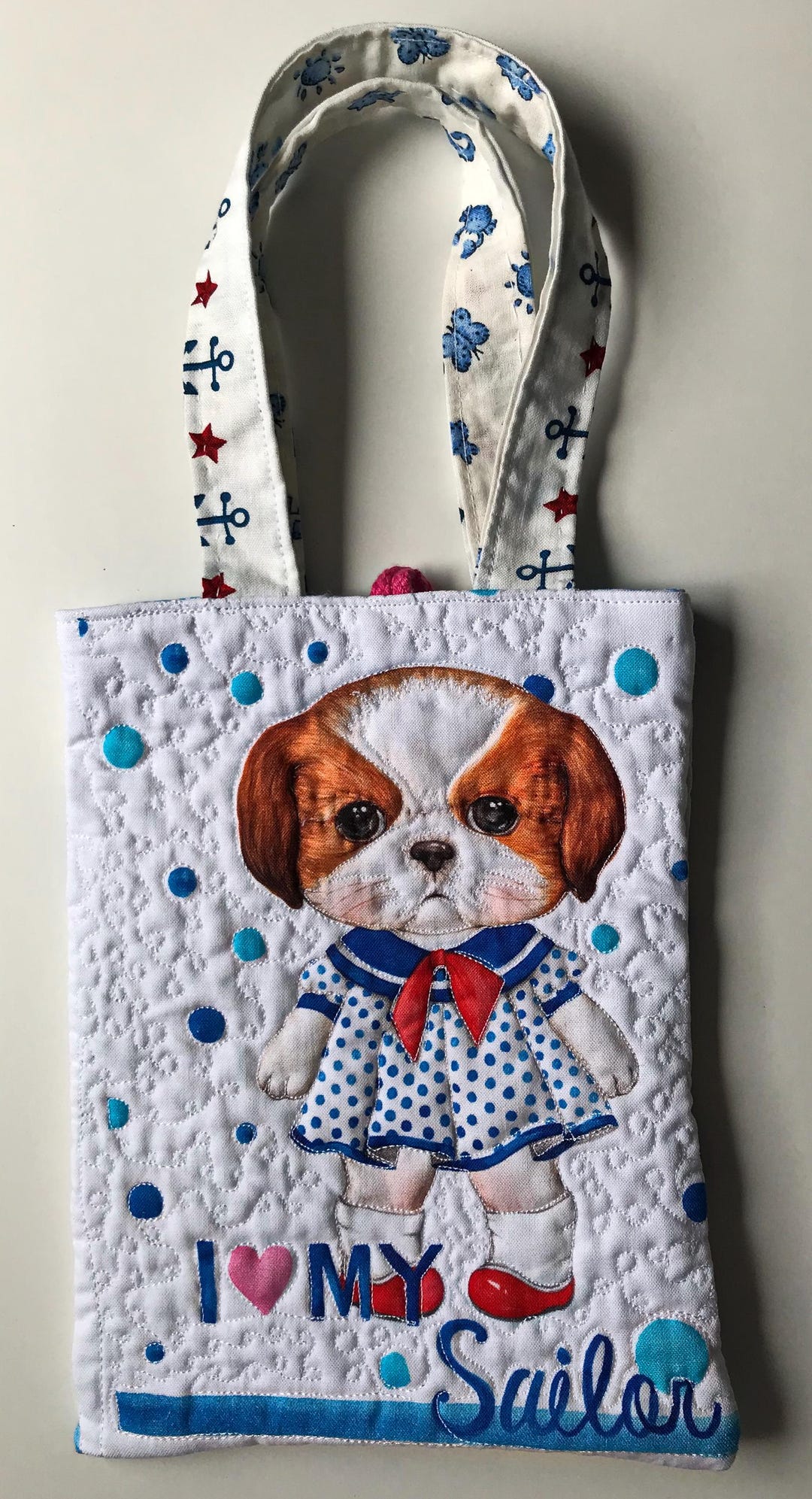 Small Carry Bag Made of Cotton Fabrics, Quilted, Padded, Handbag or ...