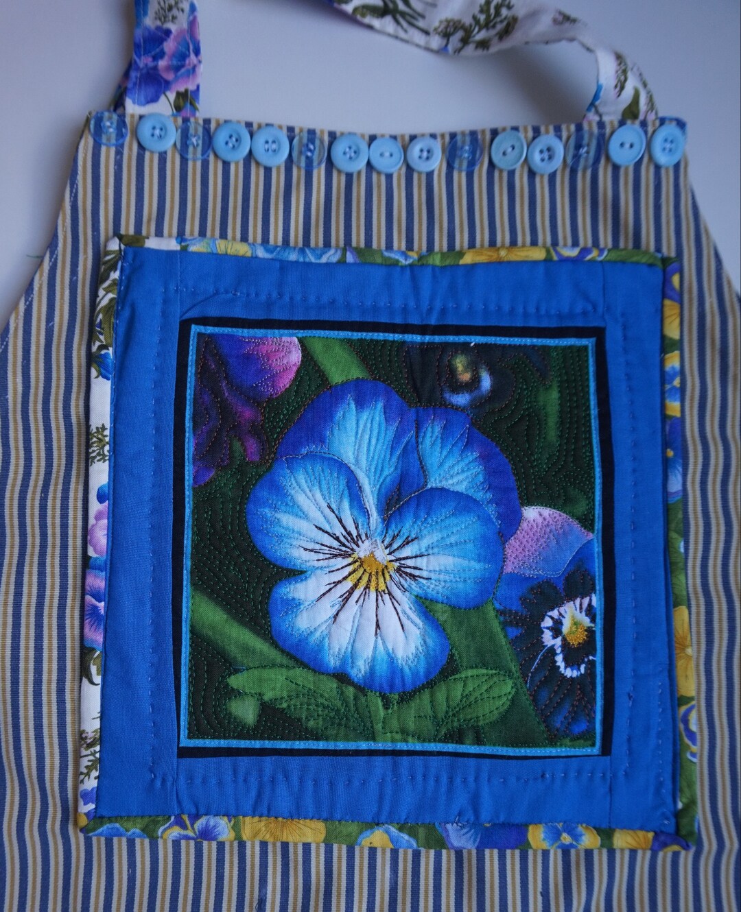 Spring Apron Made of Cotton Awning Fabric, Deco Pansies 1 - Etsy