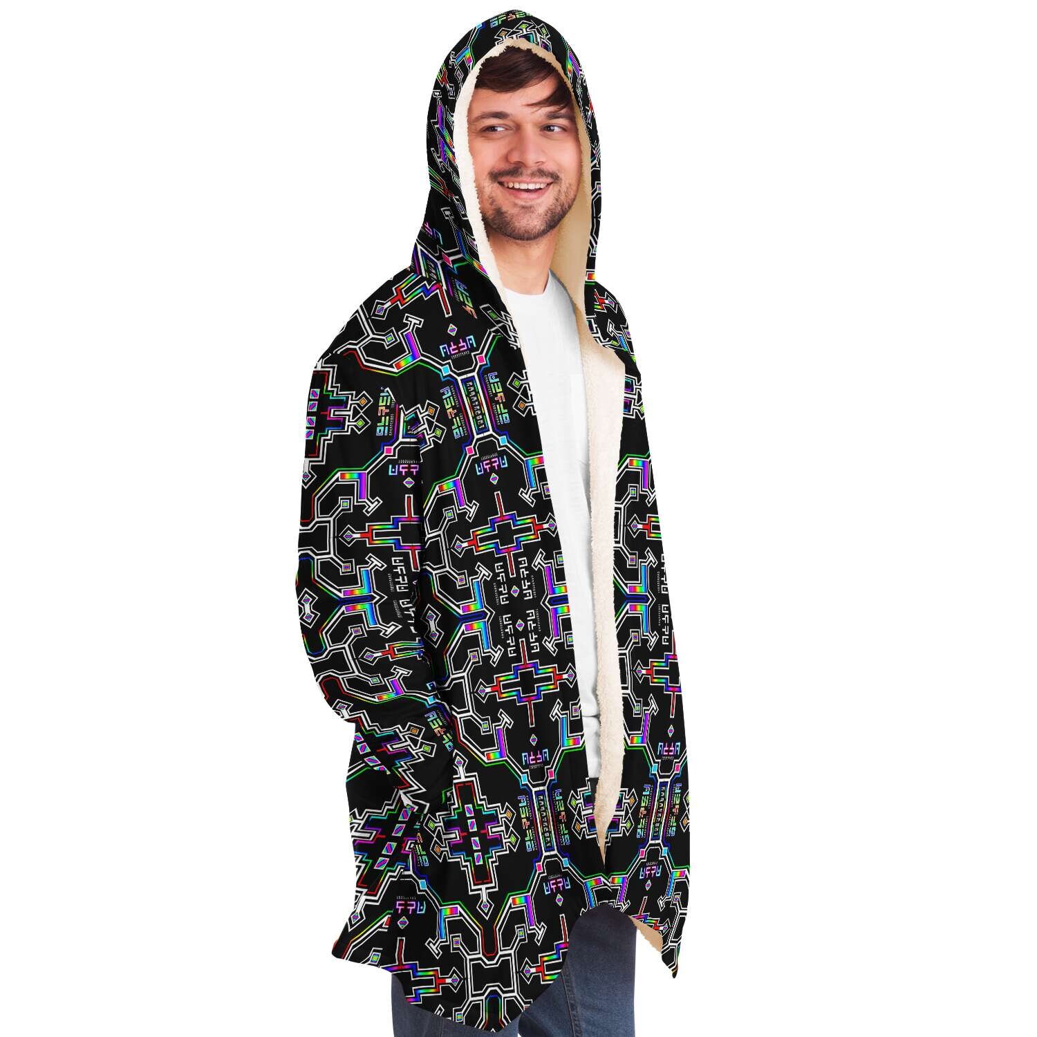Prismatic Grid Micro Fleece Cloak - Etsy