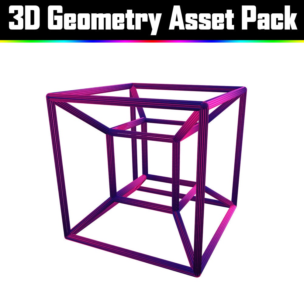 3D Geometry Asset Pack Psychedelic Art Graphic Assets - Etsy