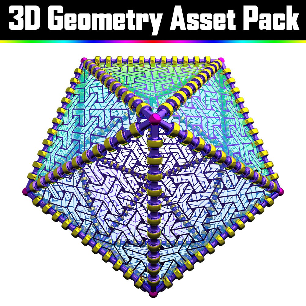 3D Geometry Asset Pack Psychedelic Art Graphic Assets - Etsy