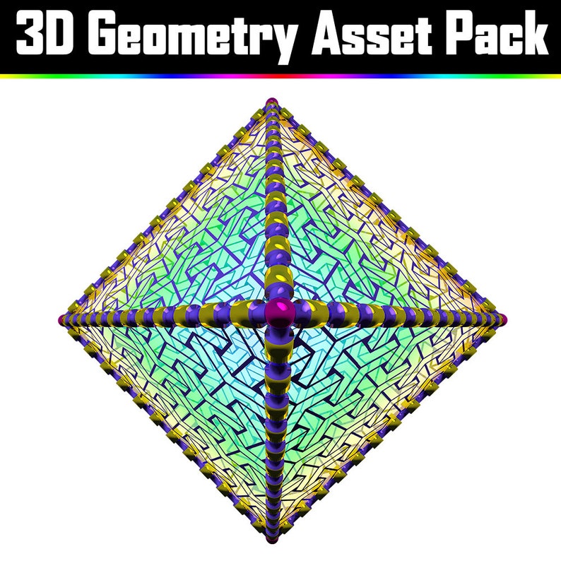 3D Geometry Asset Pack Psychedelic Art Graphic Assets - Etsy