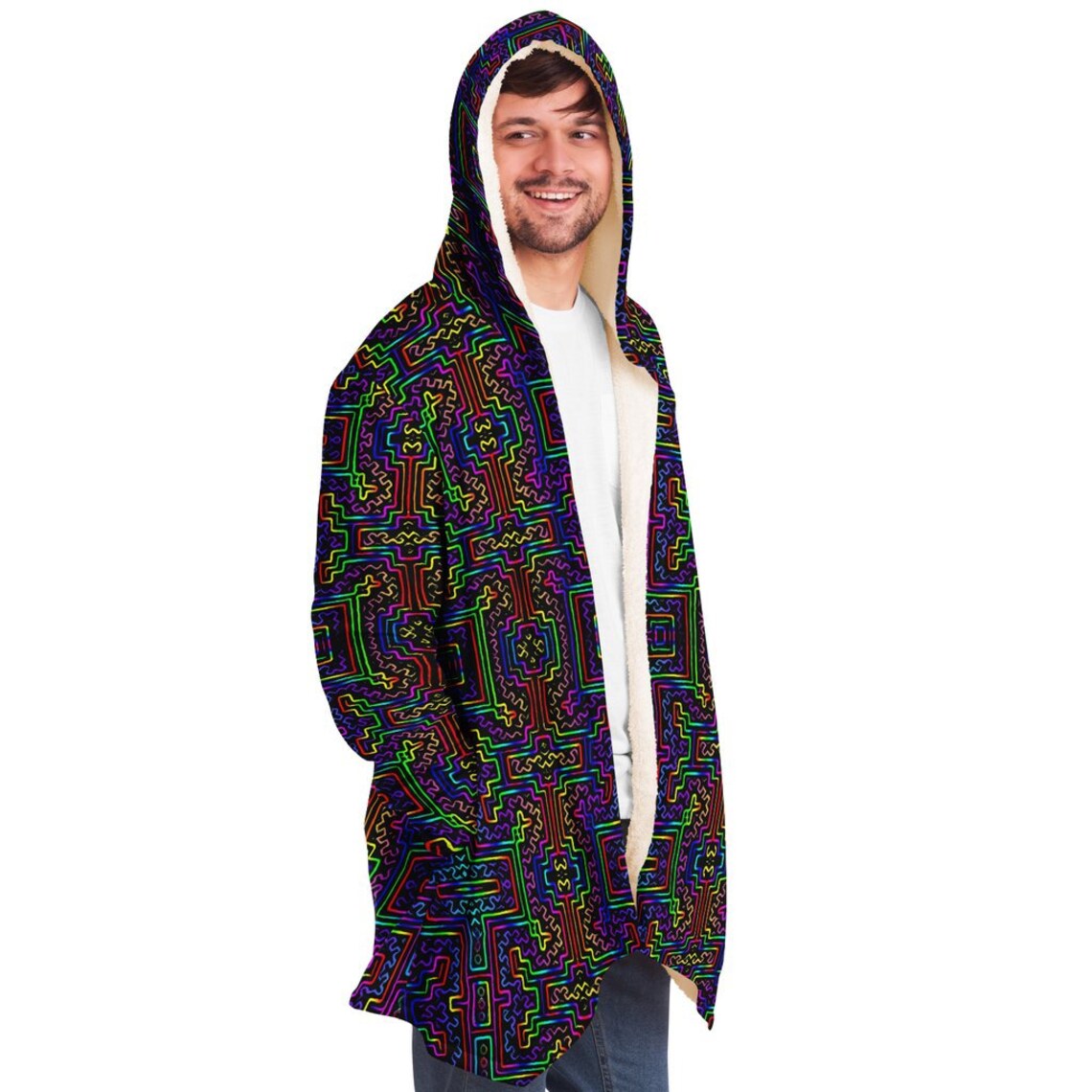 Prismatic Overlay Micro Fleece Cloak - Etsy