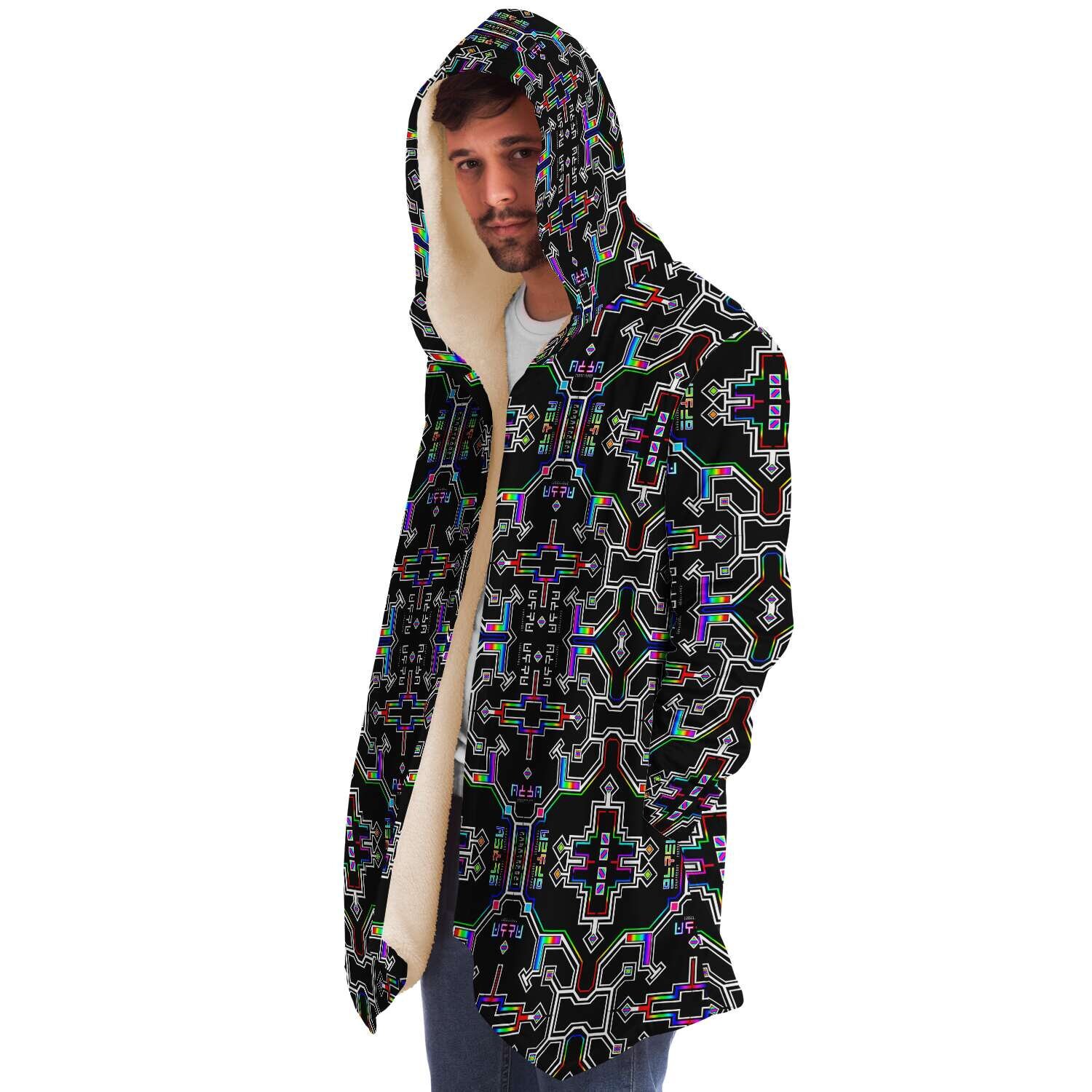 Prismatic Grid Micro Fleece Cloak - Etsy