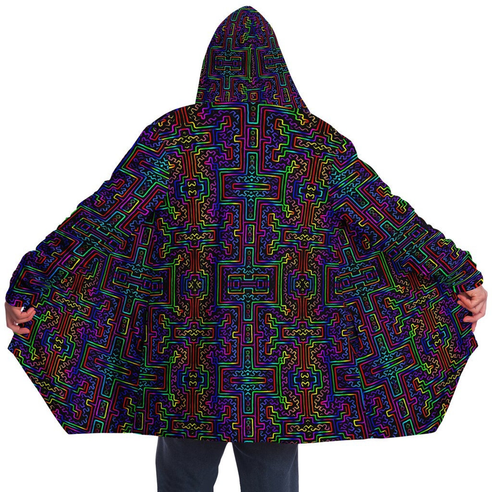 Prismatic Overlay Micro Fleece Cloak - Etsy