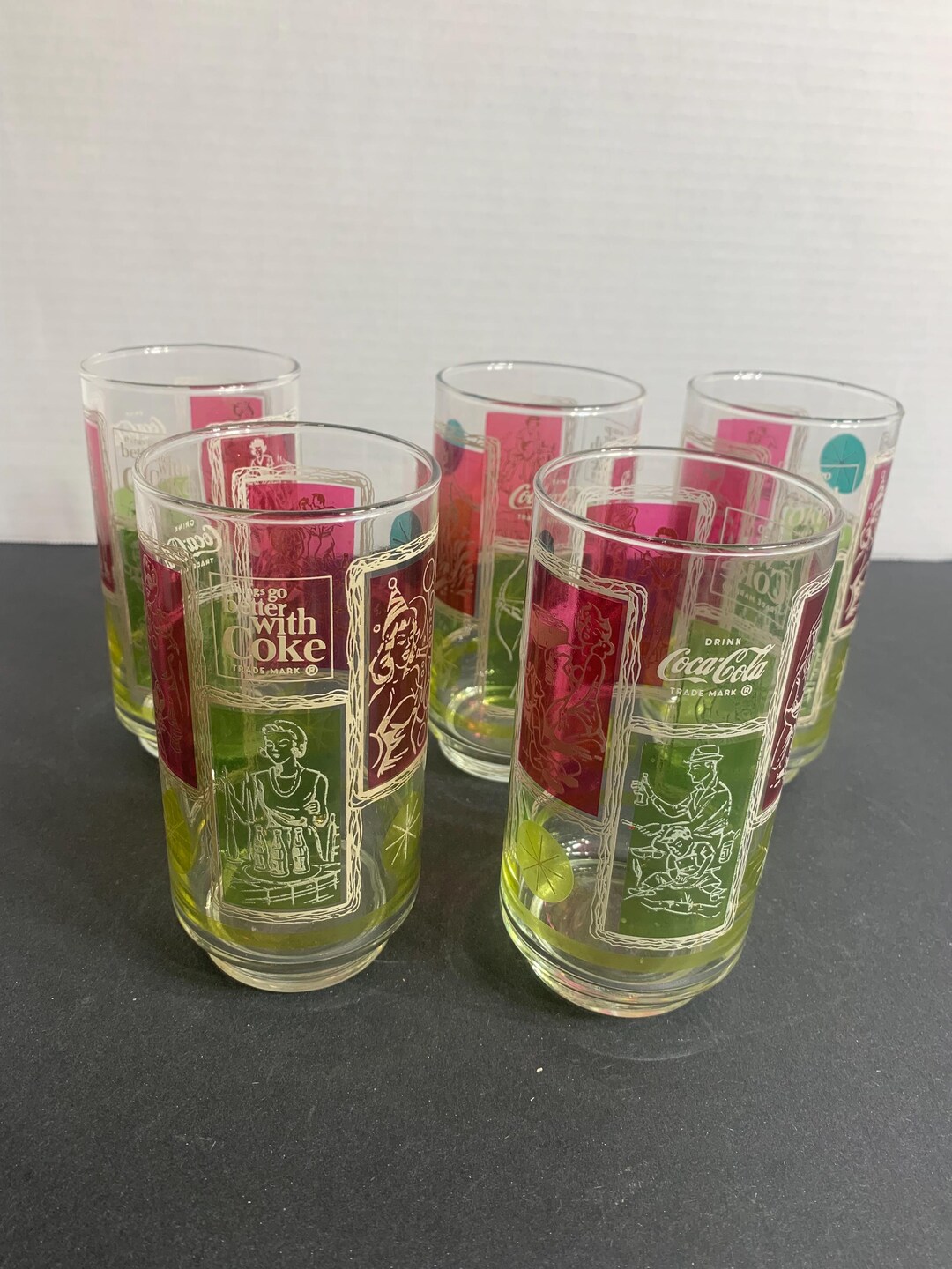 Things Go Better With Coca Cola Vintage Glasses Activities - Etsy