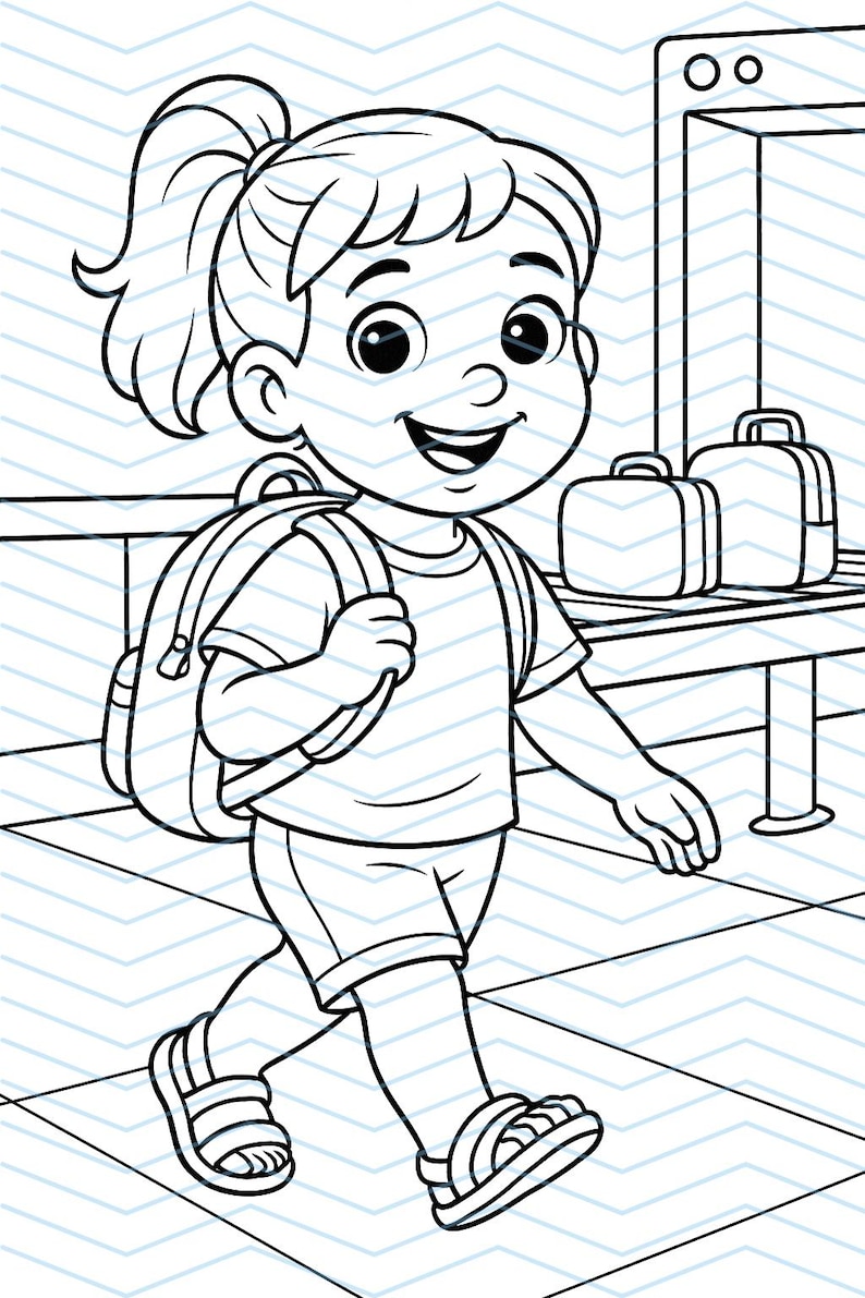 Travel Coloring Page – Printable Download - Etsy