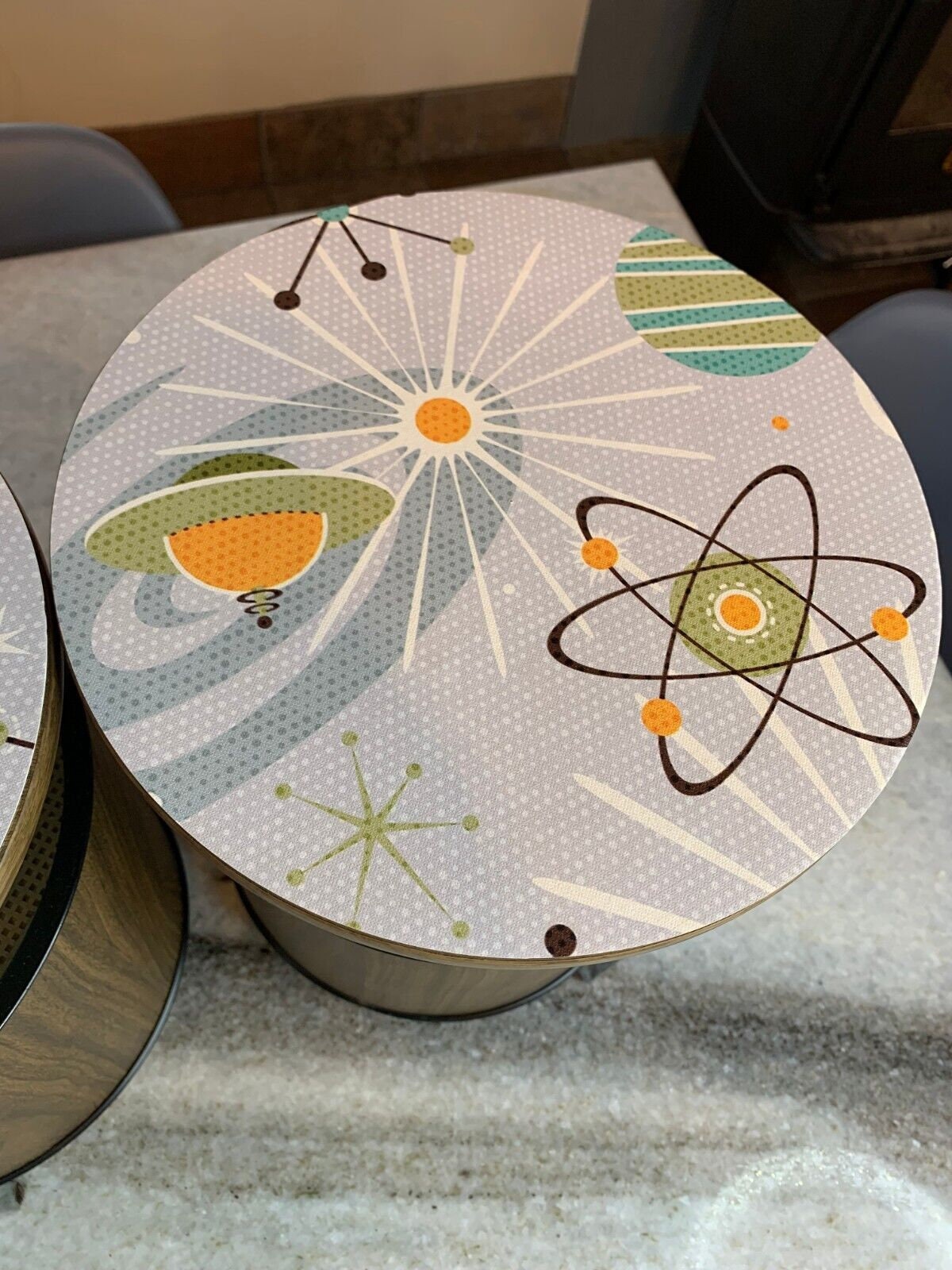 Vintage Mid Century Modern Space Age/Atomic/Cosmic Woodgrain ...