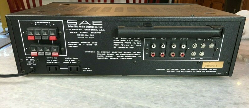 Vintage Sae Two R3c los Angeles Ca/japan Stereo Receiver W/vu Meters ...