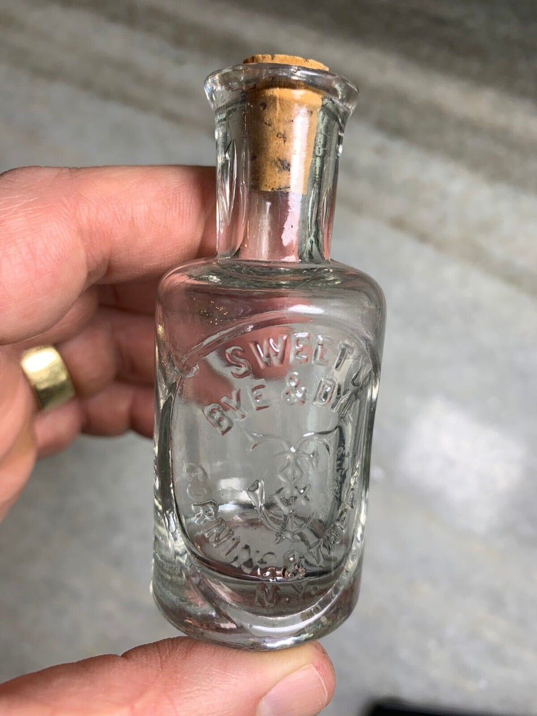 Antique 1880s Victorian Sweet Bye Perfume Bottle Corning Herman Tappan ...