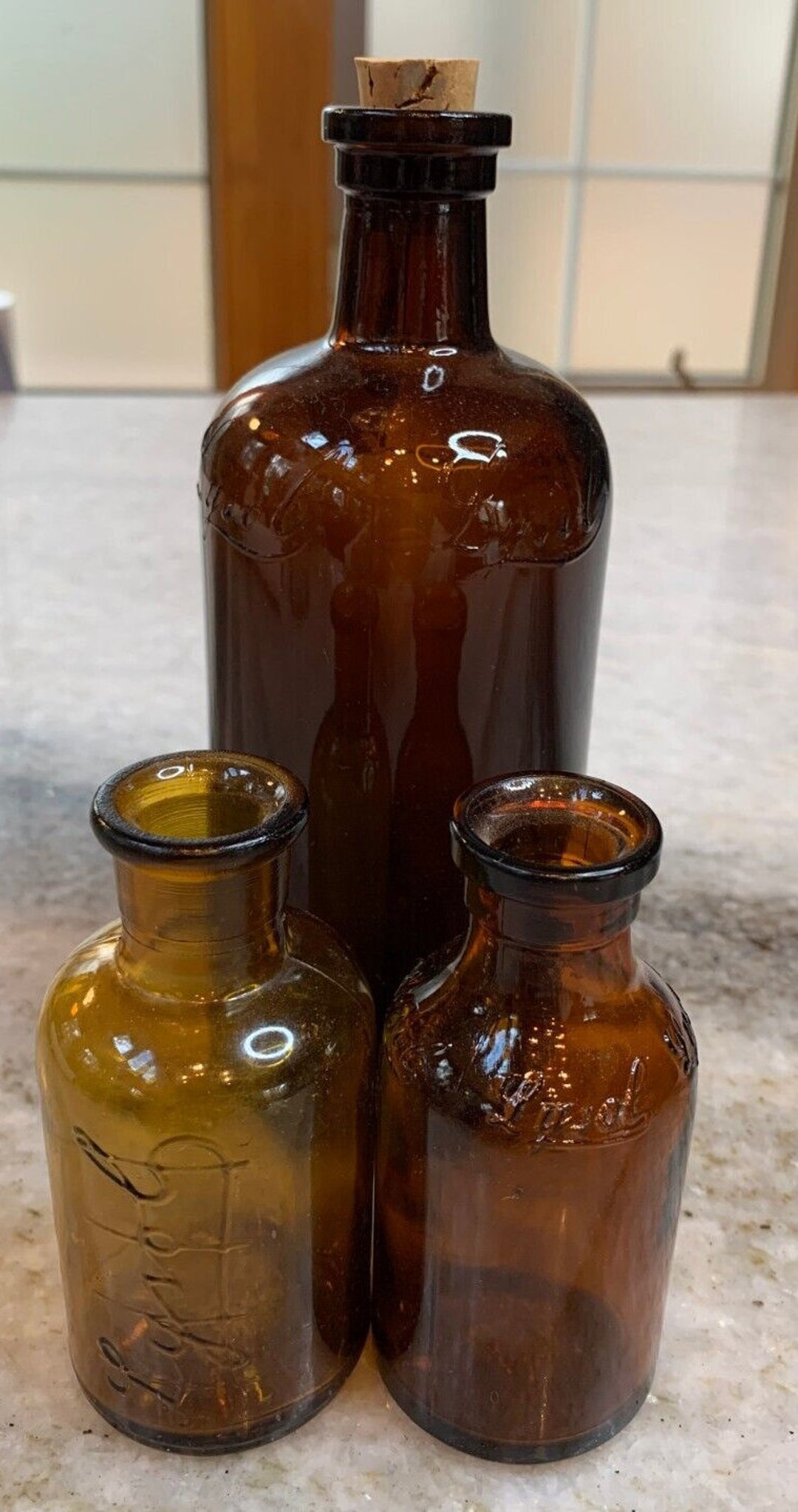 Set of Three: Antique Vintage Lysol Bottles With Cursive - Etsy