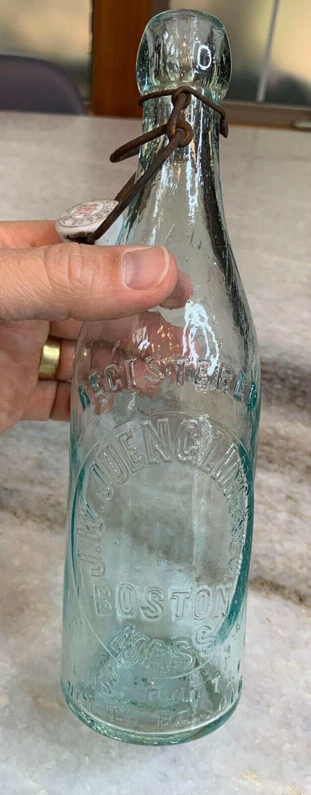 Rare Antique 1800s Blob Top W/porcelain J W Juengling & Co Boston Ma ...