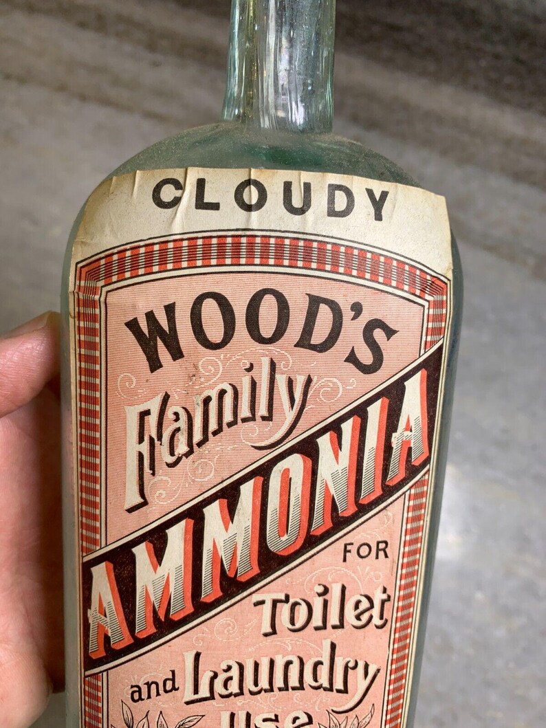 Rare Antique Victorian Bottle Paper Label Ammonia Nathan Wood Son ...