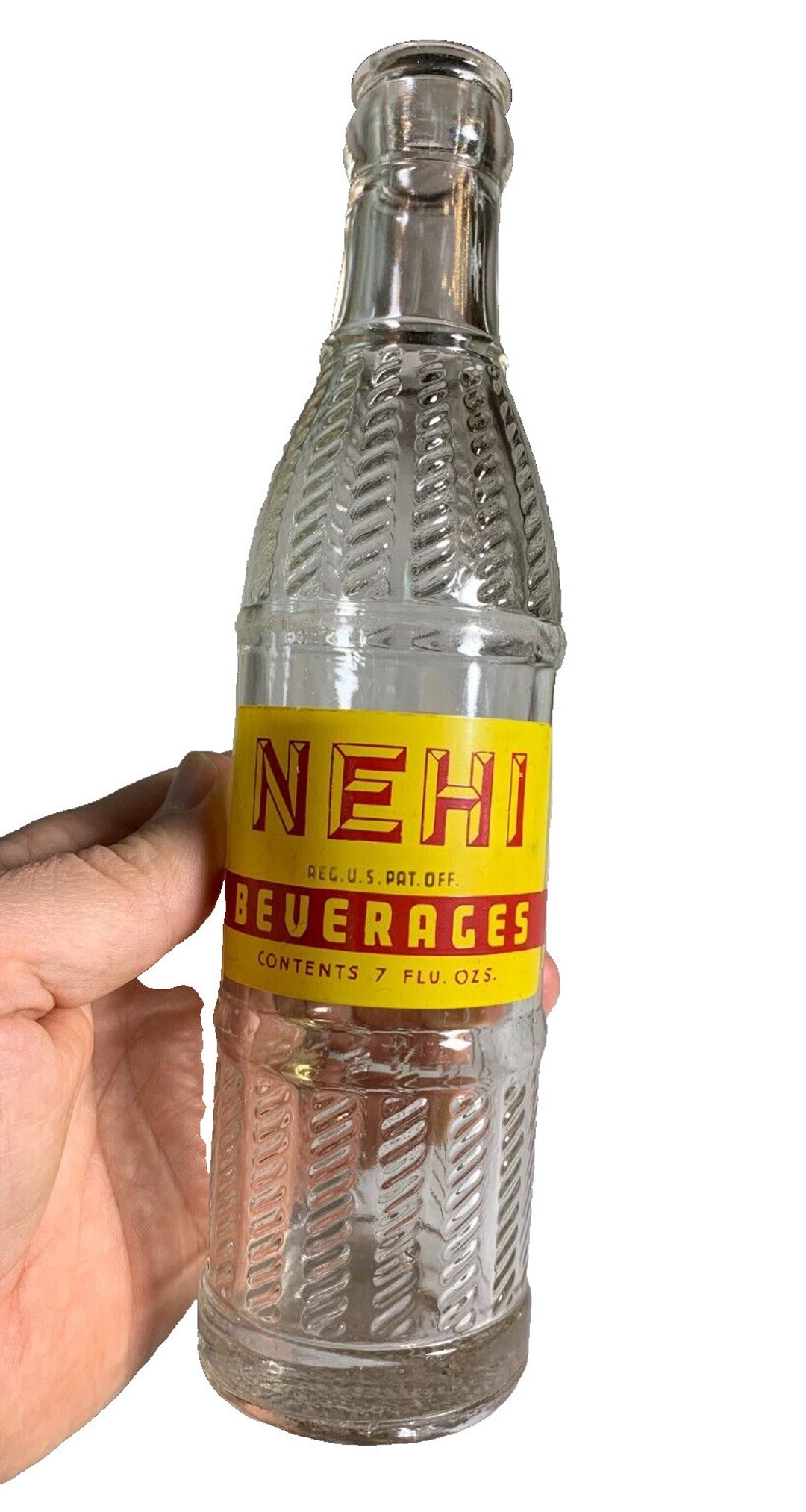 Vintage Antique 1950s 55 Art Deco Acl Soda Bottle Nehi Bottle Huron ...