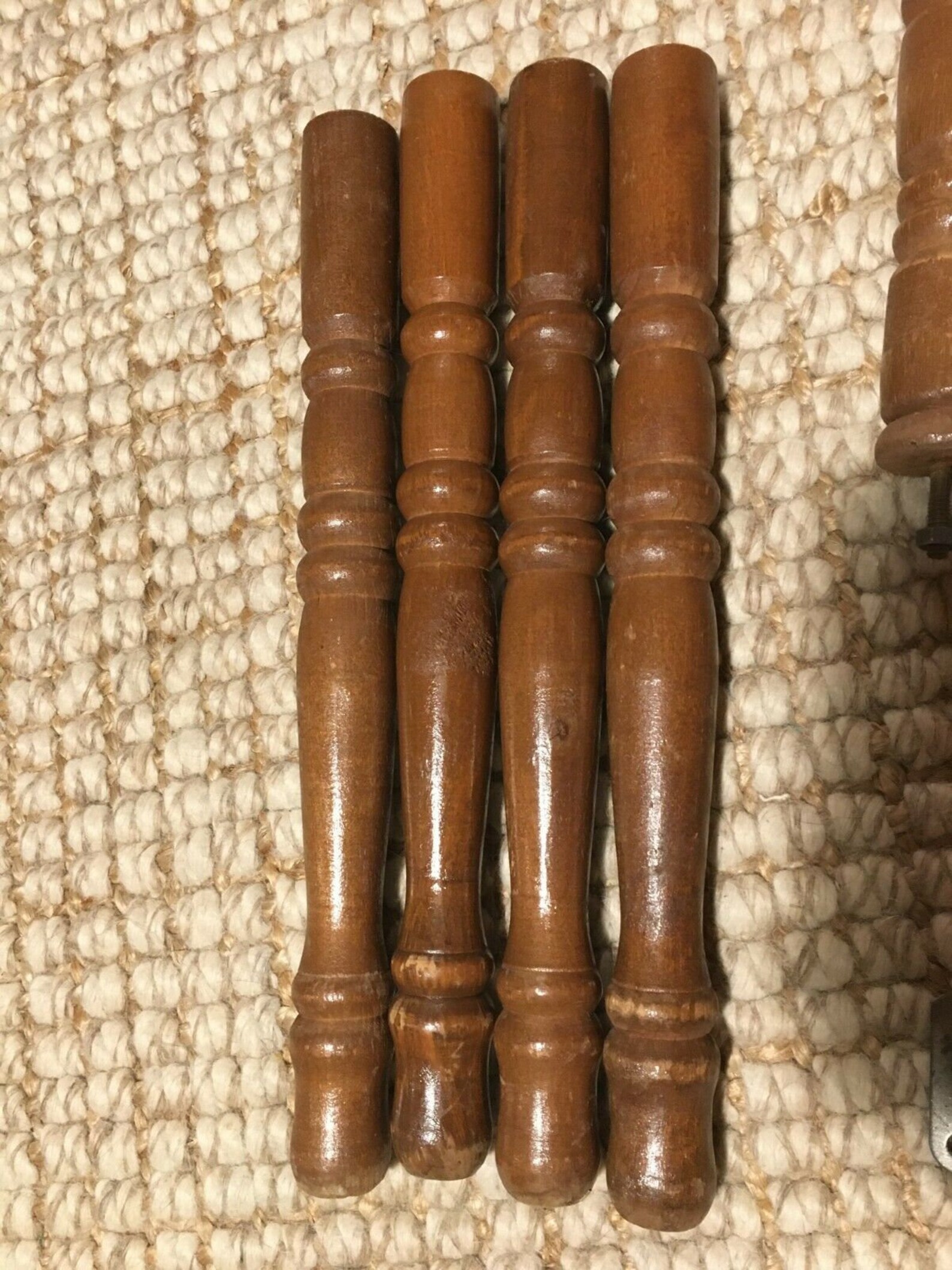 Vintage 1960-70s Brown Wooden Table Legs W/mounting Hardware | Etsy