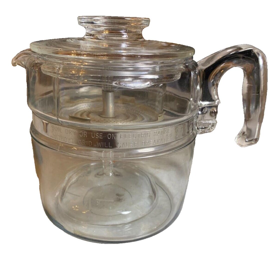 Antique Vintage Glass Pyrex Six 6 Cup Perculator Percolator Glass ...