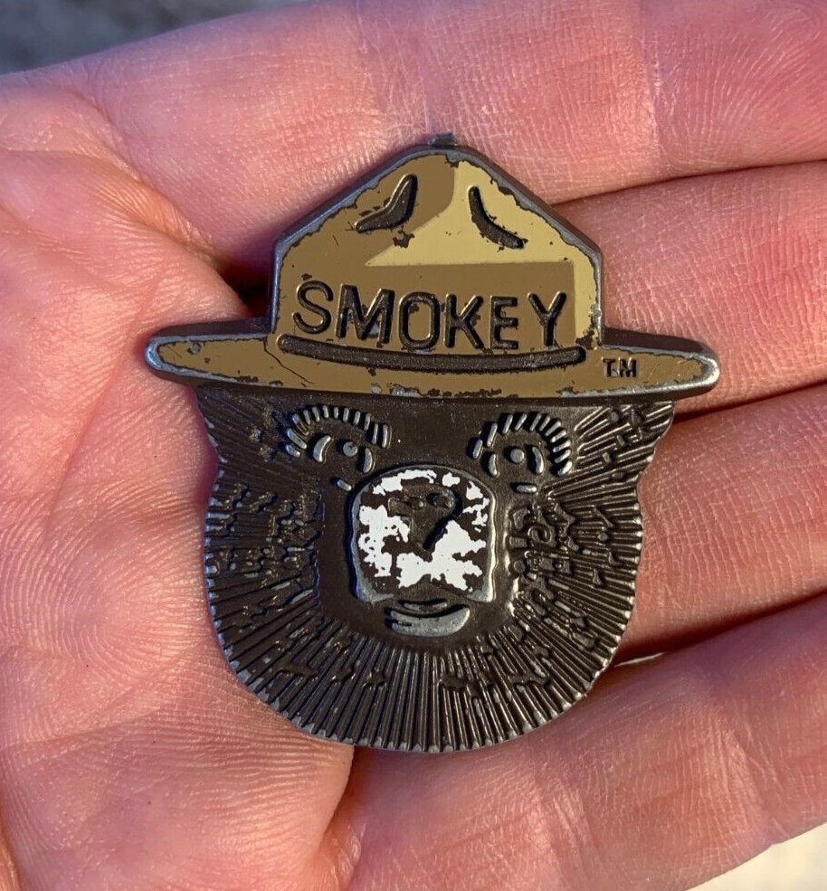 Us Forest Service Smokey the Bear Metal Medal Emblem Medallion Pin ...