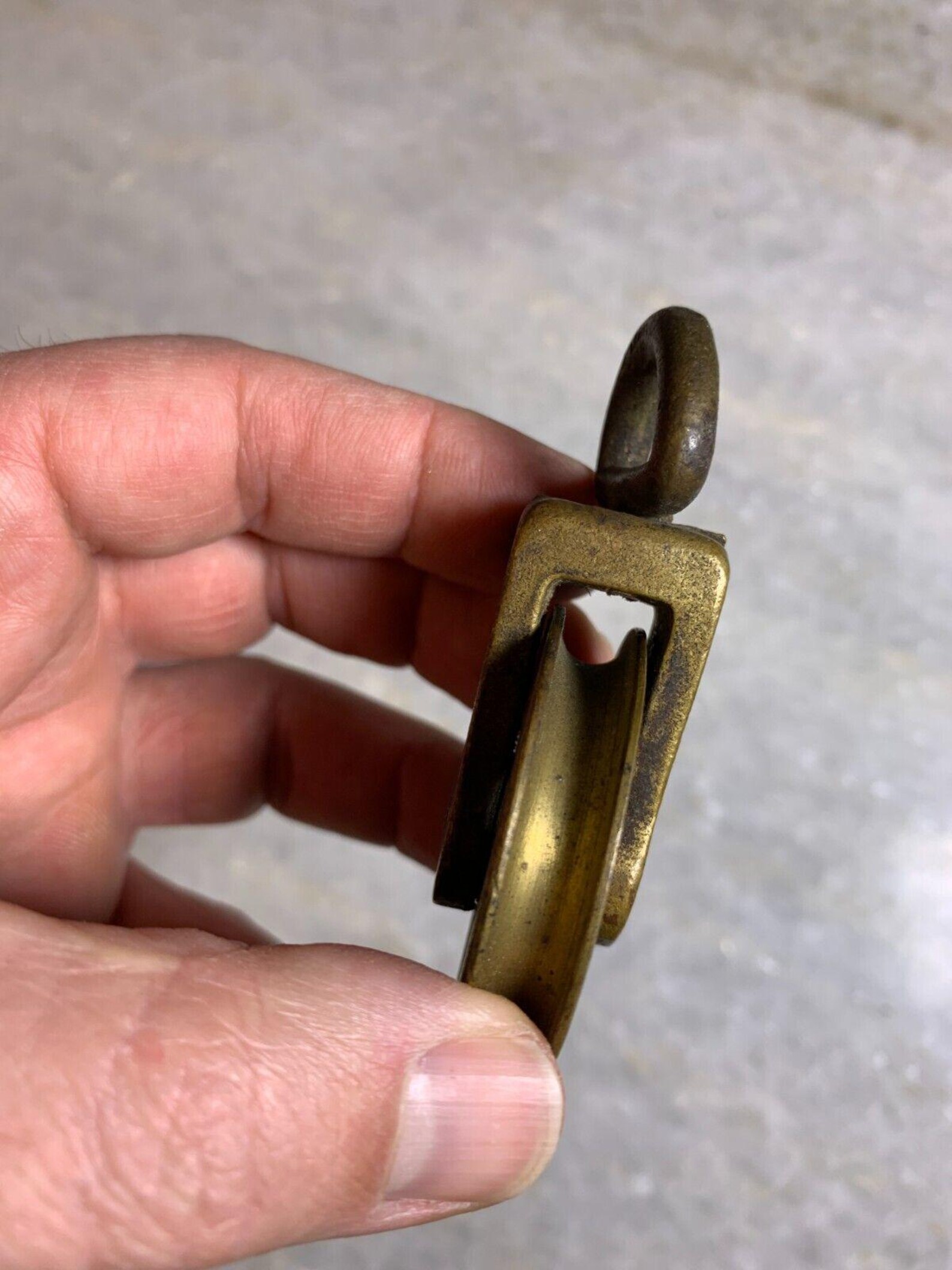 Antique Vintage Small Little Solid Brass Pulley Pullely Wheel Block and ...