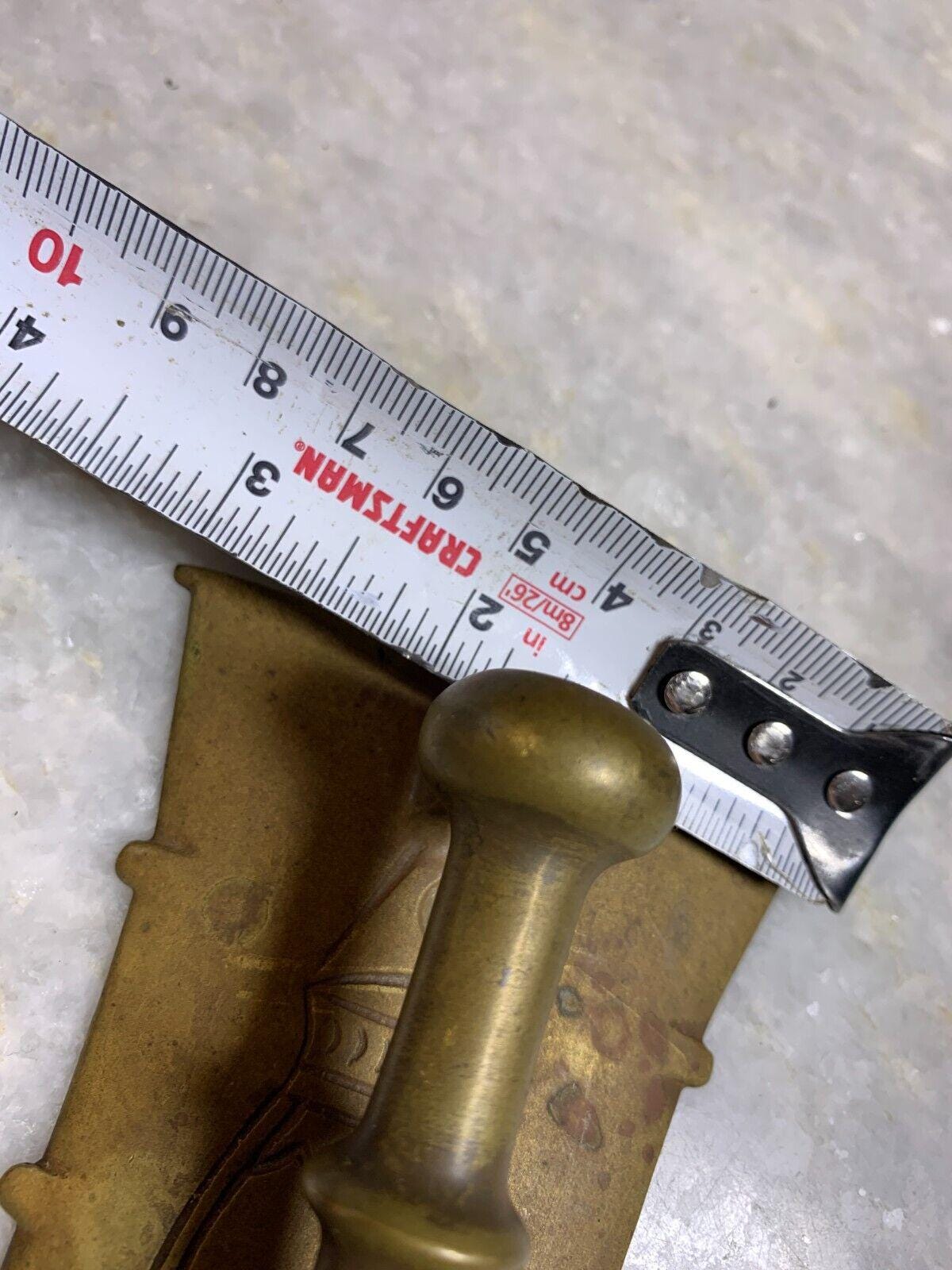 Antique Ornate Etched Victorian Solid Brass Door Knocker Knock Bell Tap ...